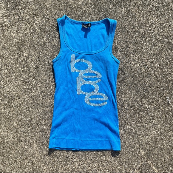 bebe | Tops | Womens Royal Blue Bebe Y2k Rhinestone Tank Top Size Large ...